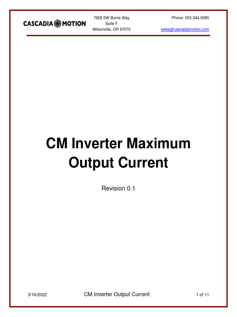 CM Inverter Maximum Output Current (V0 - 1) | PDF | Power Inverter ...