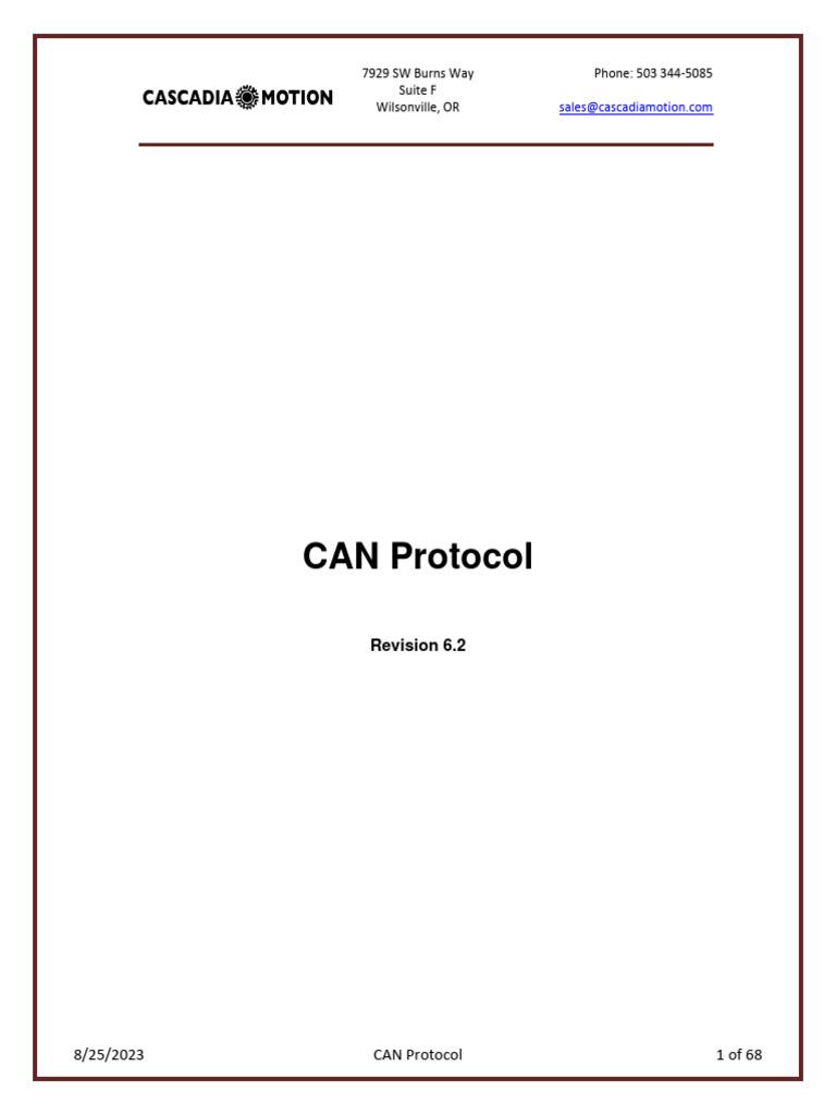 Cascadia CAN Protocol Overview | PDF