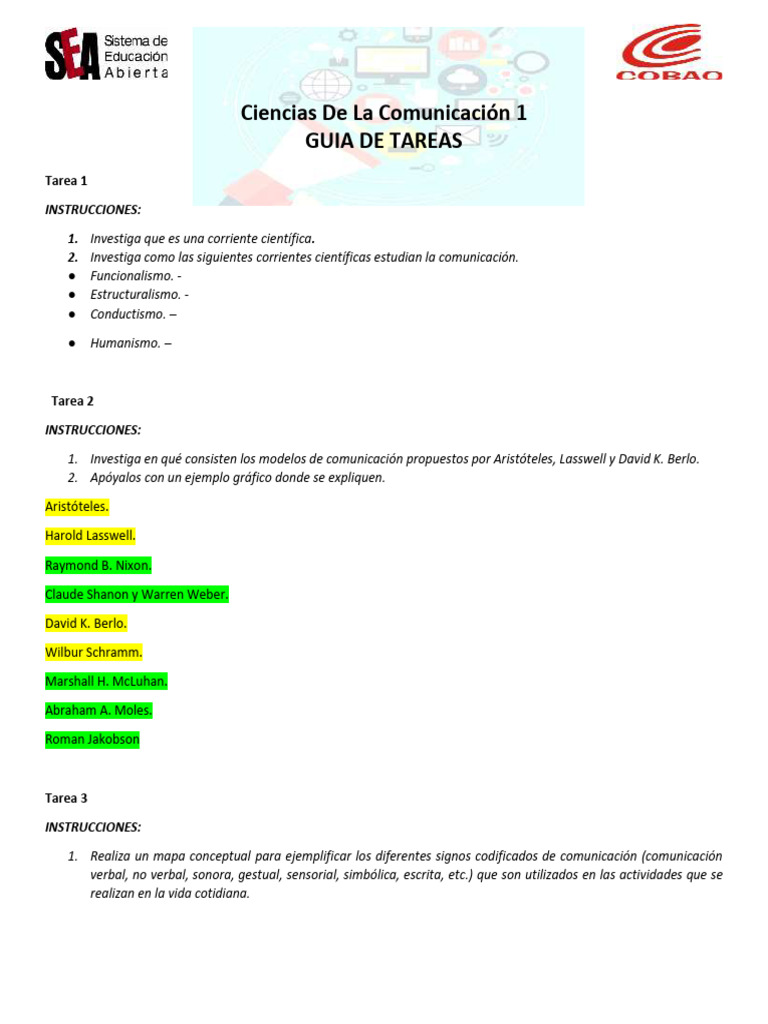 Guía Tareas C.C.I - 2024 | PDF