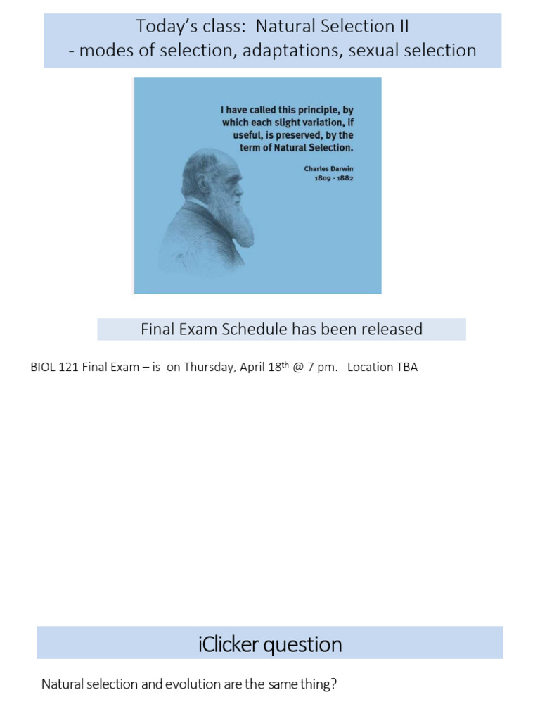 Lecture #12 - Natural Selection Part II - Modes of Inheritance ...