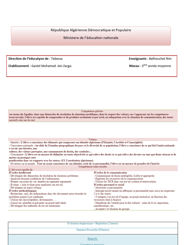 Progression Annuelle 3am 2022 - 2023 (Enregistré Automatiquement) | PDF