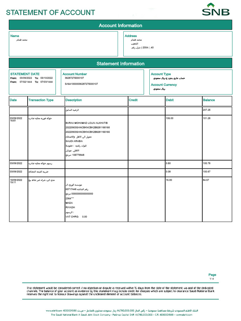 E Statement | Download Free PDF | Debits And Credits | Banking Technology
