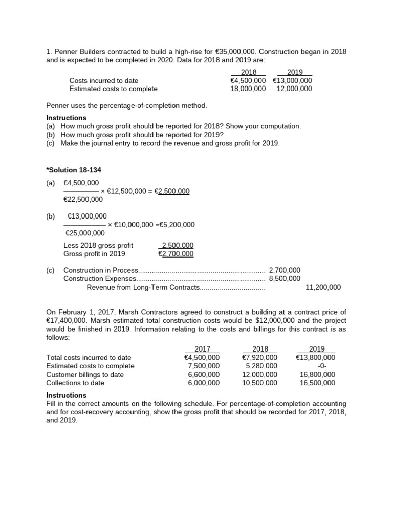 Long Term Contracts I | PDF | Profit (Economics) | Cost