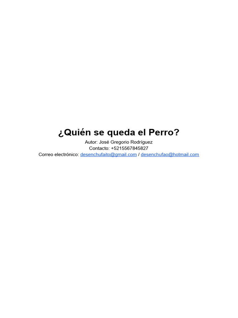¿Quién Se Queda El Perro? | PDF