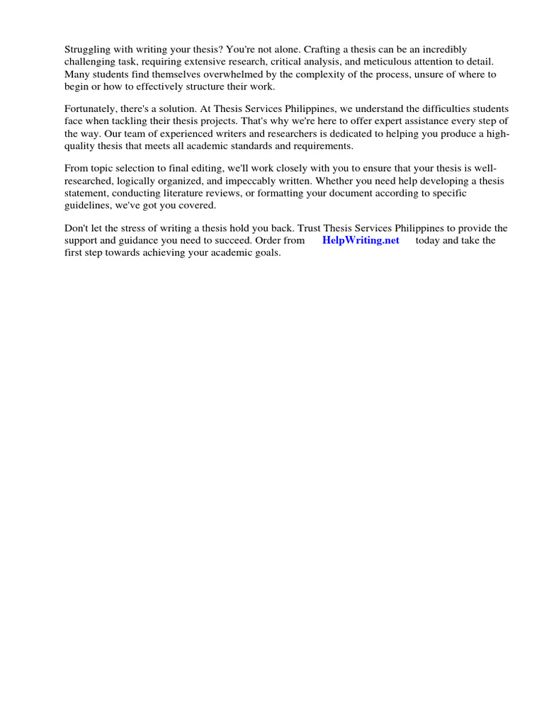 Expert Thesis Writing Help in Philippines | PDF | Thesis | Artificial ...