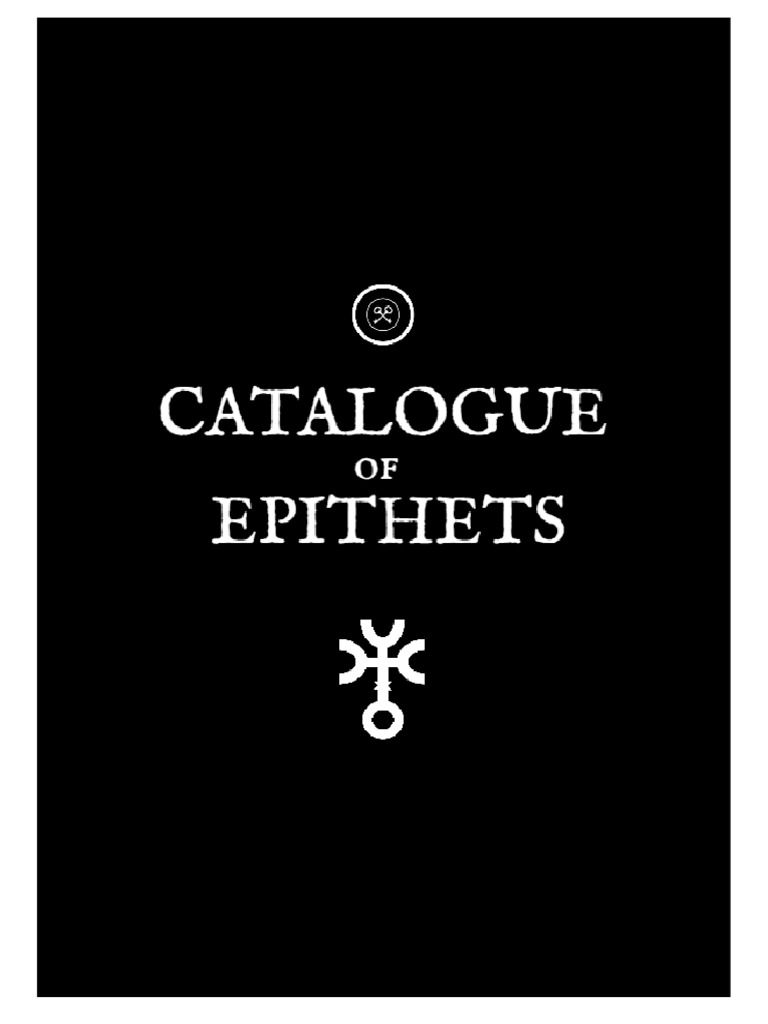 Catalogue of Epithets 2023 | PDF | Mythology
