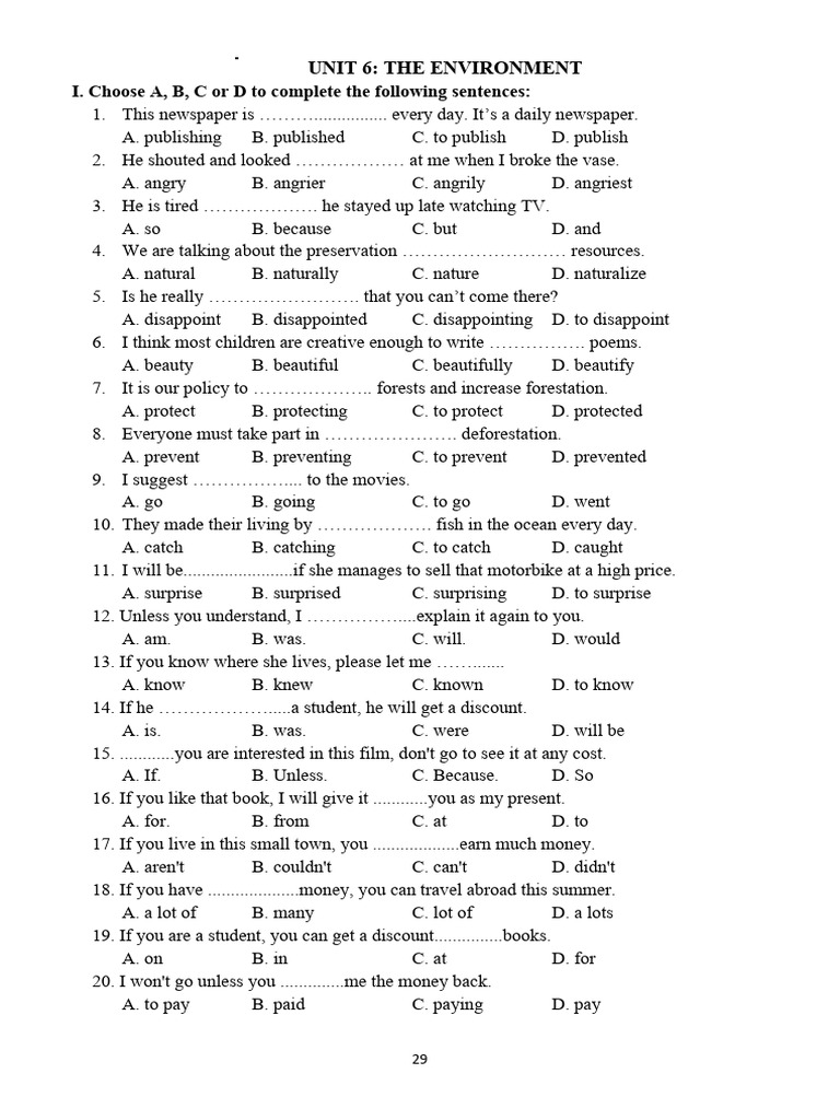 Environmental Vocabulary Exercises | PDF | Language Arts & Discipline