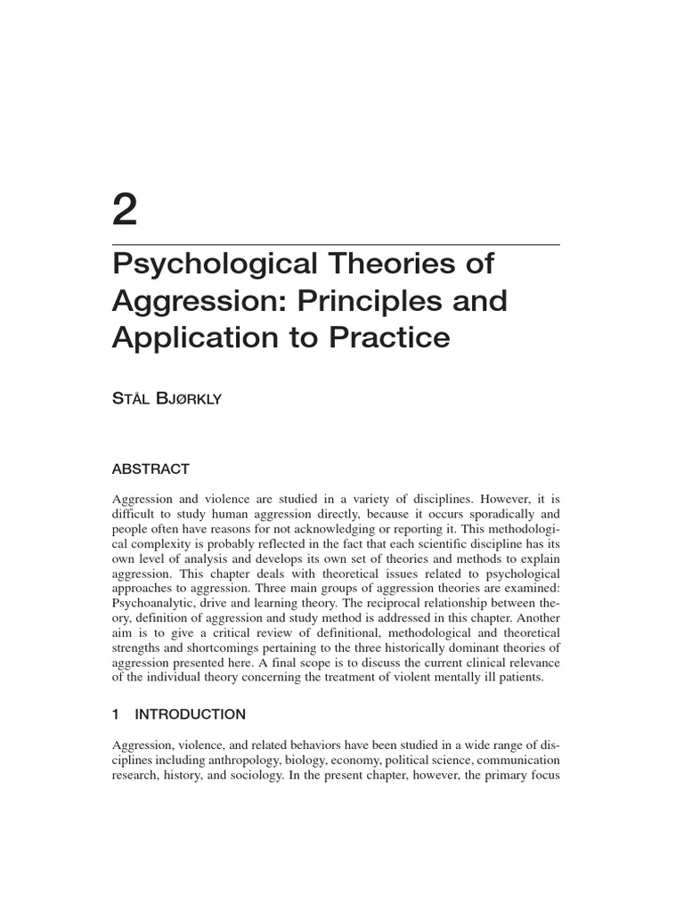 Psychological Theories of Aggression | PDF | Social Science | Self ...