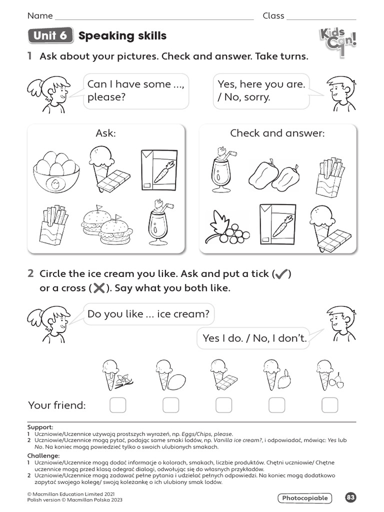 83 - Kids Can - 1 - TRF - U6 - Speaking - Skills | PDF