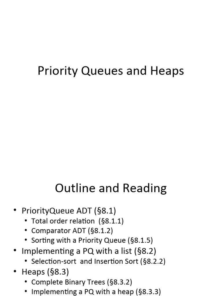 Priority Queues and Heaps | PDF | Algorithms And Data Structures | Computer Programming