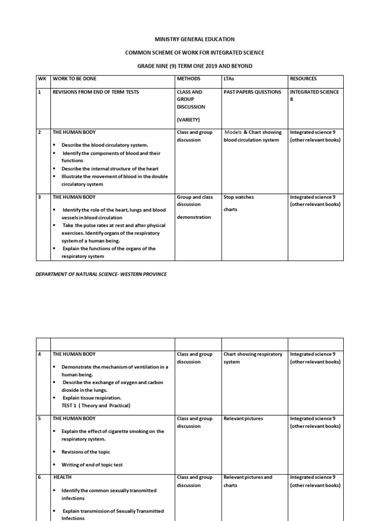 Grade 9 Integrated Common Schemes | PDF | Voltage | Blood