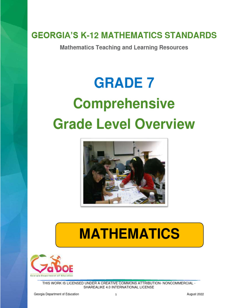 Grade 7 Mathematics Comprehensive Grade Level Overview | PDF