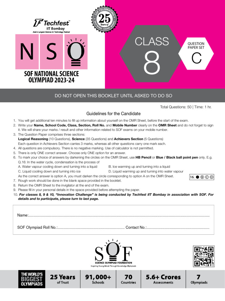 NSO SET-C Class-8 | PDF