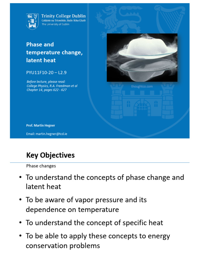 PYU11F10-20-Lecture 2.9 (Phases, Latent Heat) | Download Free PDF | Latent Heat | Phase (Matter)