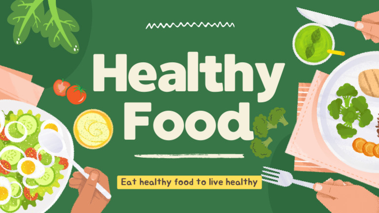 Green and Beige Illustrative Healthy Food Presentation | PDF