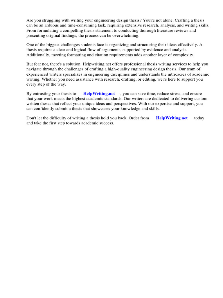 Engineering Design Thesis Sample | PDF | Engineering | Engineering ...