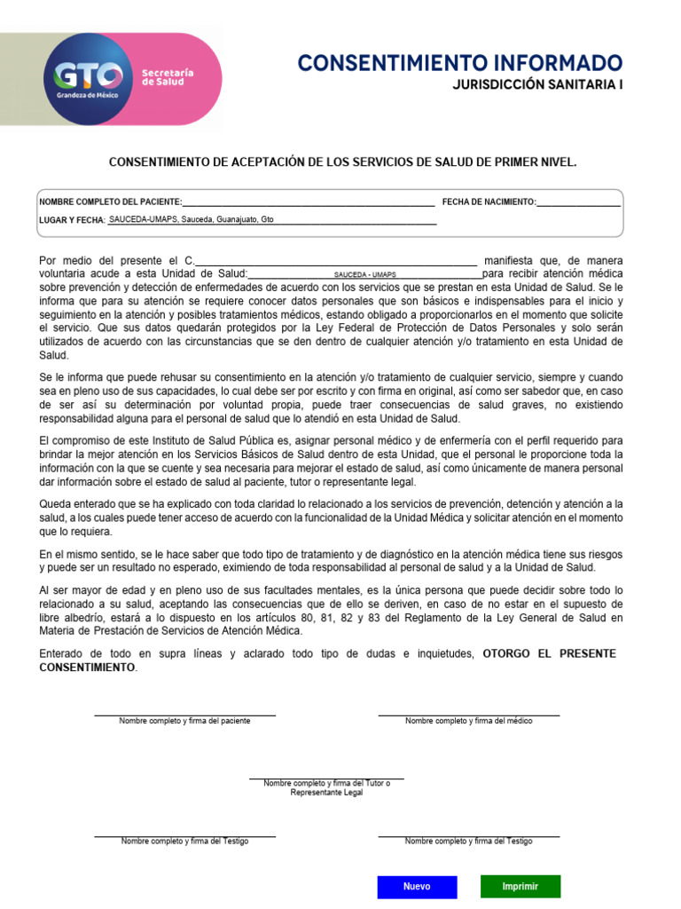 Consentimiento Informado General | PDF