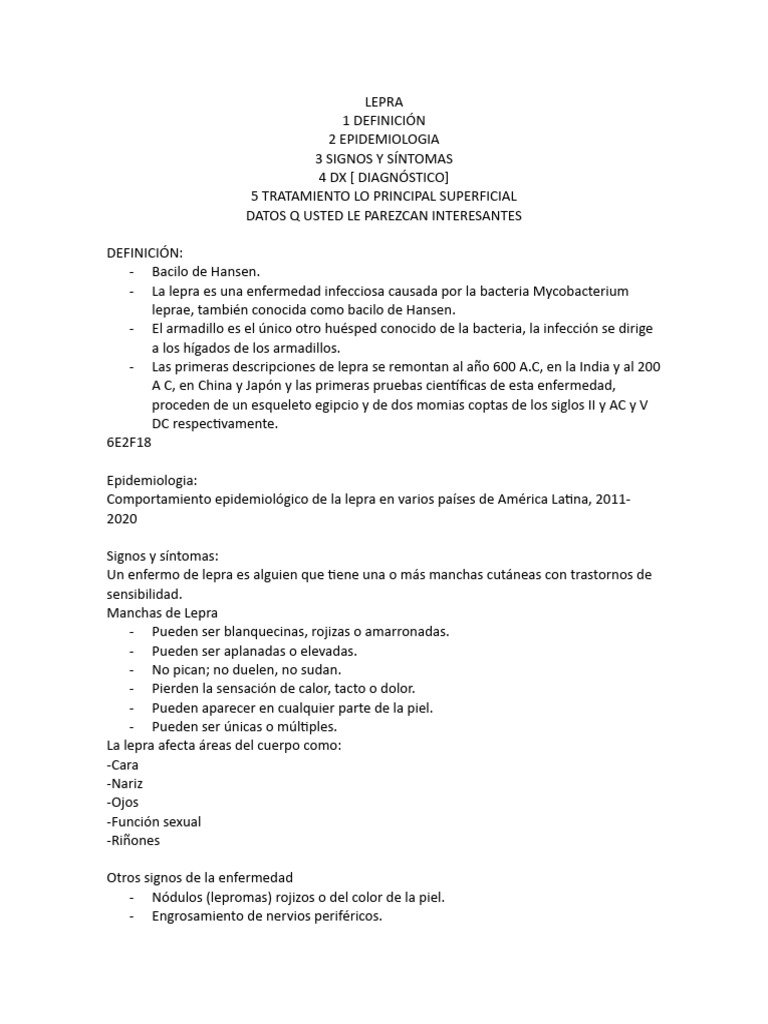 LEPRA | PDF | Lepra | Infección