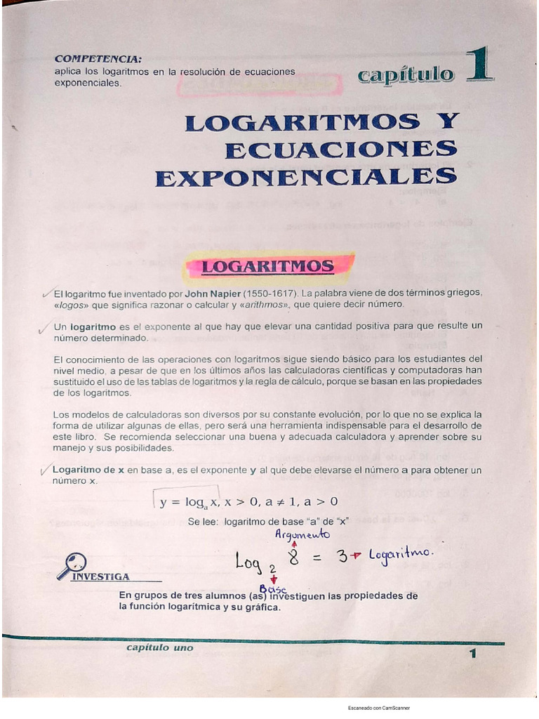 Logaritmos. I Unidad | PDF