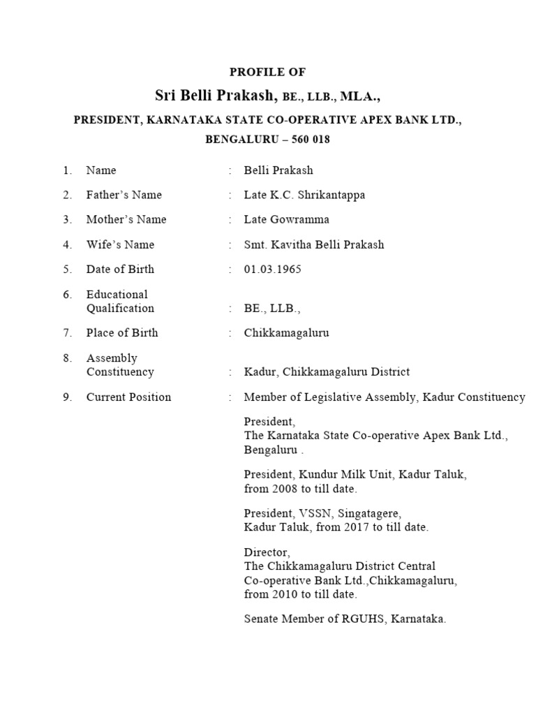 Sri Belli Prakash Profile | PDF | Religion & Spirituality