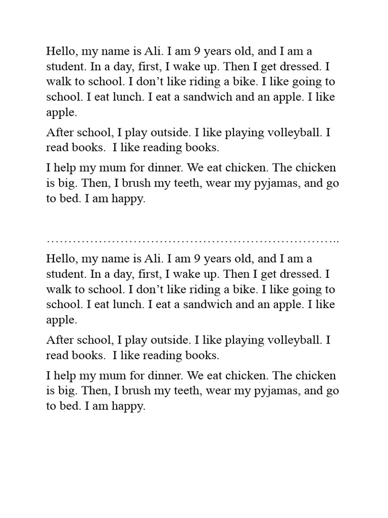 Reading for A1 Simple Present | PDF