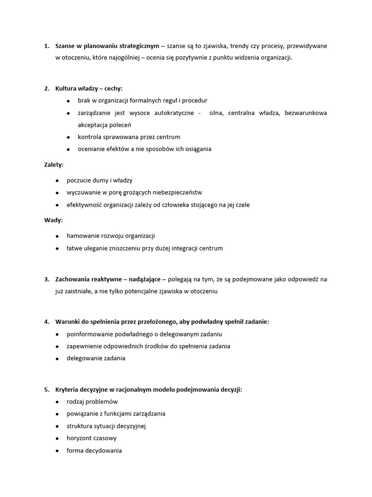 1 Grupa Ekonomia Egz Zarządzanie Pyt I Odp | PDF