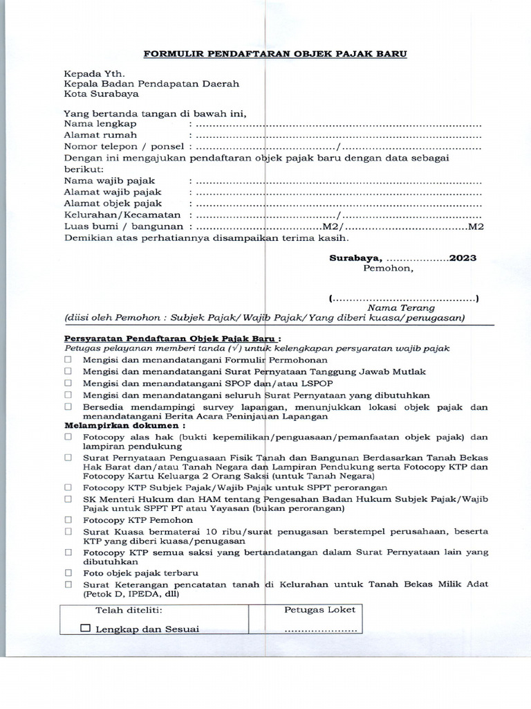 Formulir Opb Baru | PDF