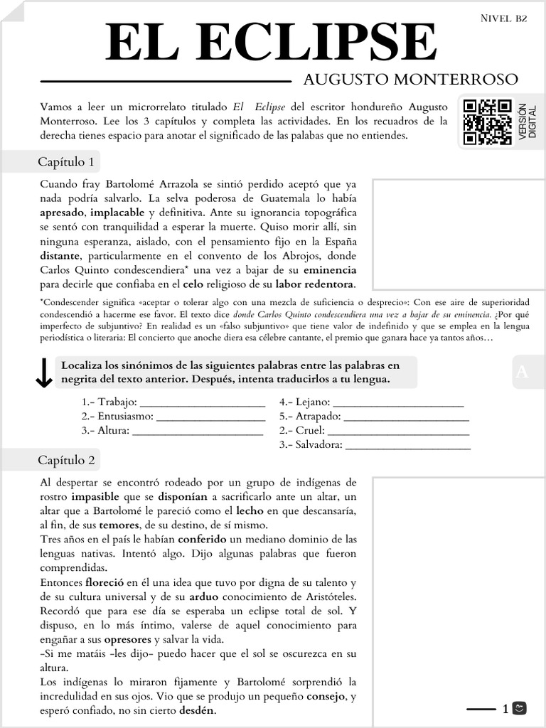 El Eclipse - Augusto Monterroso (v.1.0) | PDF