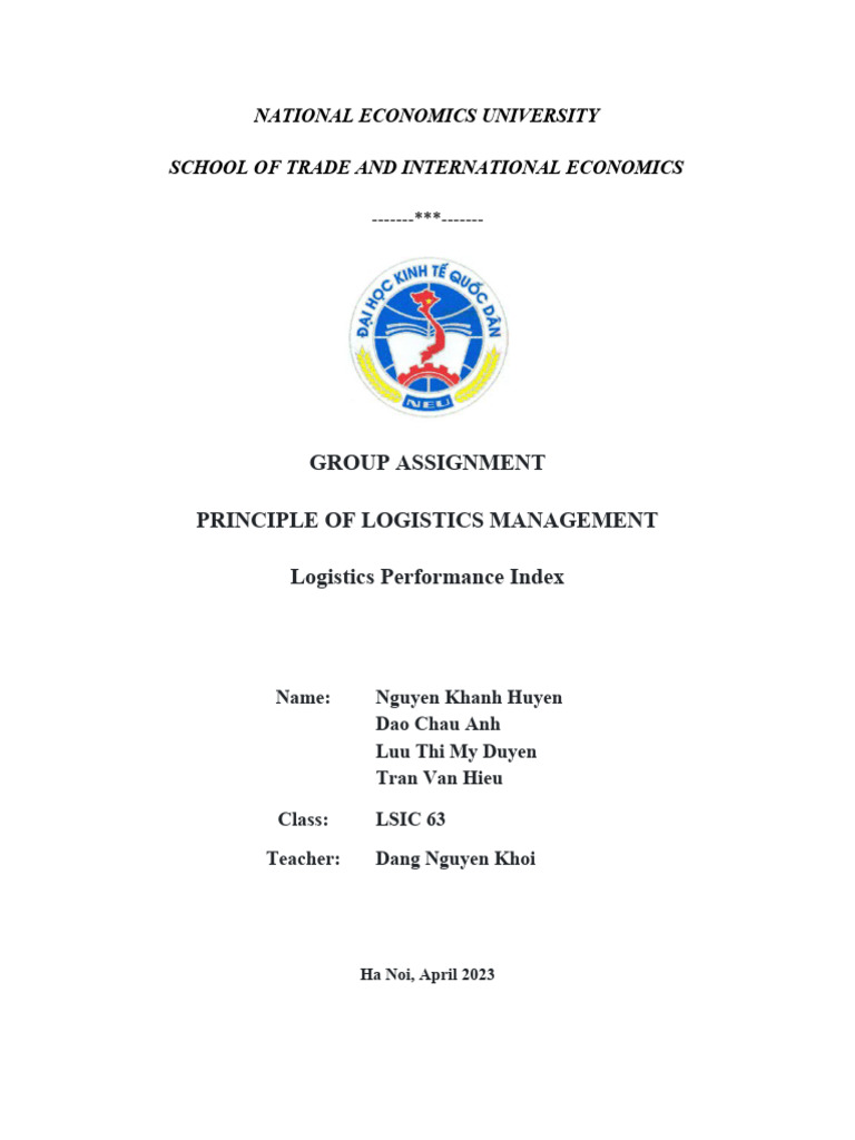 Group 4 Report - Group project 2 | PDF | Logistics | Vietnam