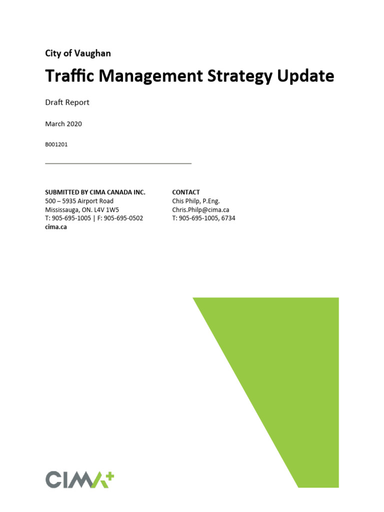 B001201 - City of Vaughan - Traffic Management Strategy Update - Draft ...