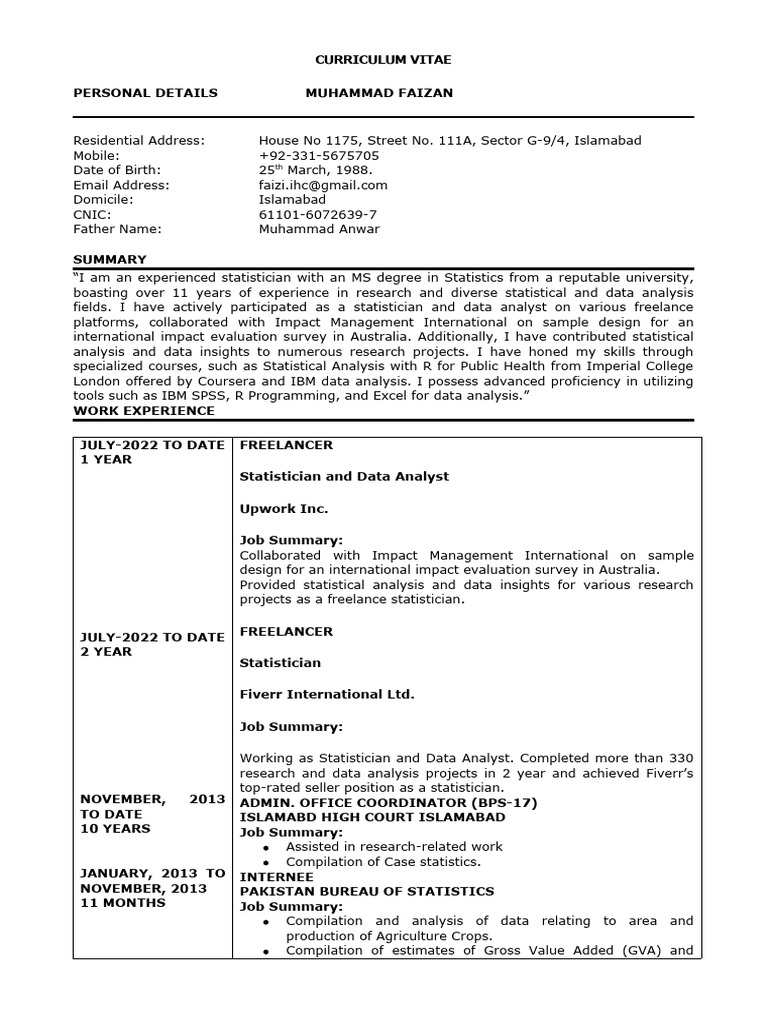 Resume | PDF | Statistics | Spss