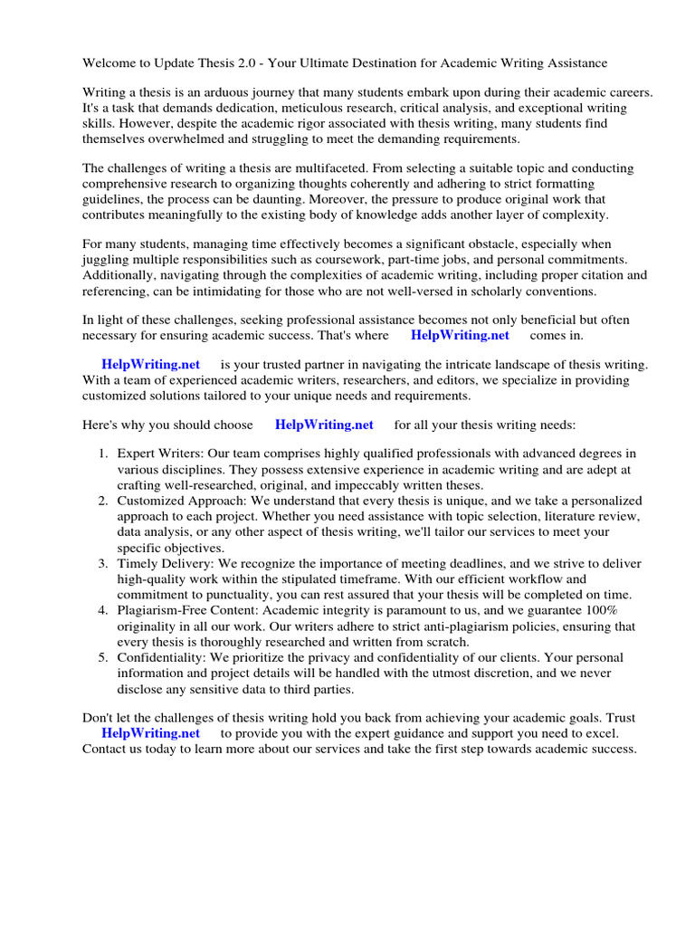 Update Thesis 2.0 | PDF