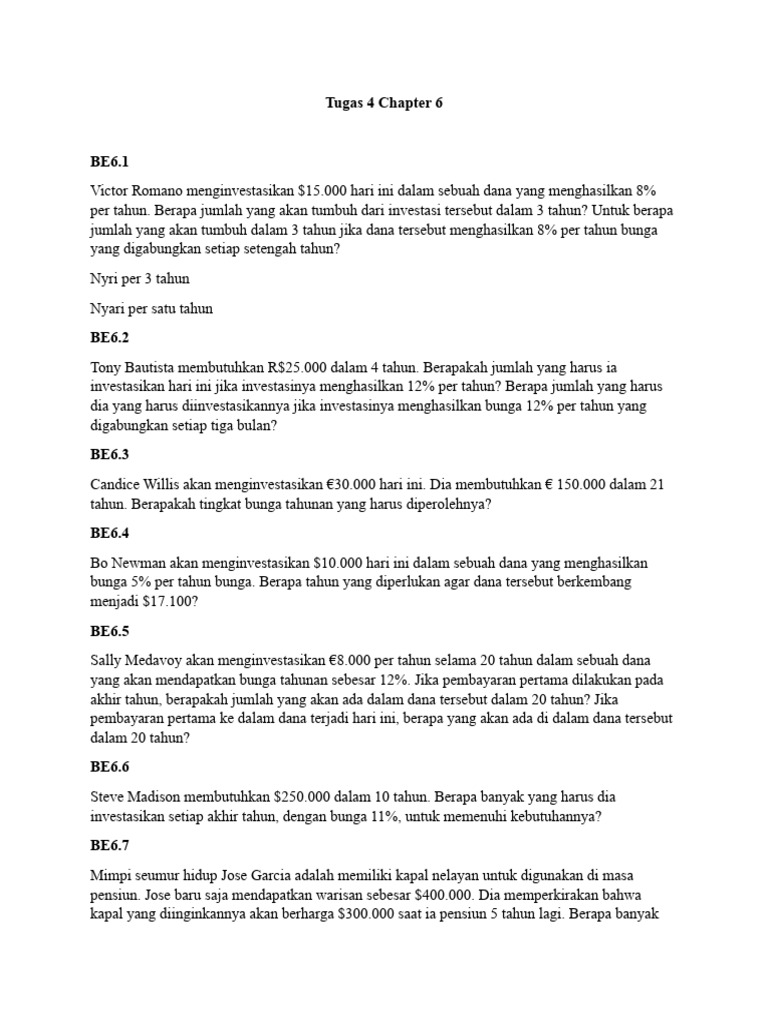 Tugas 4 Chapter 6 AK 1-1 | PDF | Bisnis