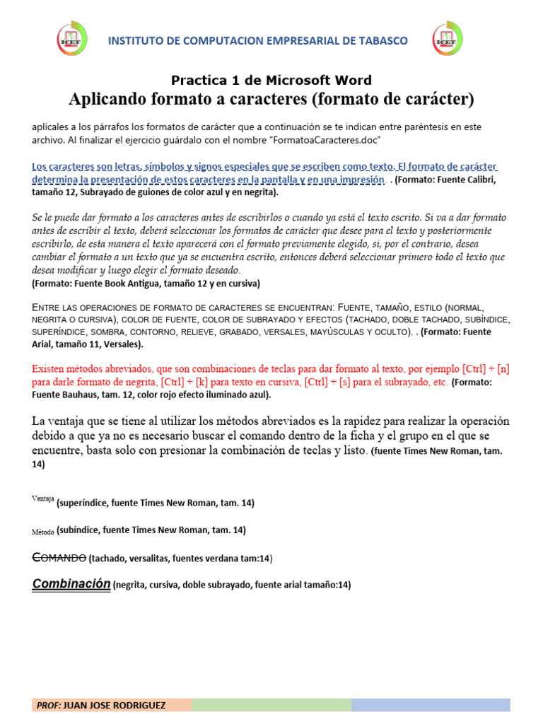 Practica 1 de Microsoft Word Nueva | PDF