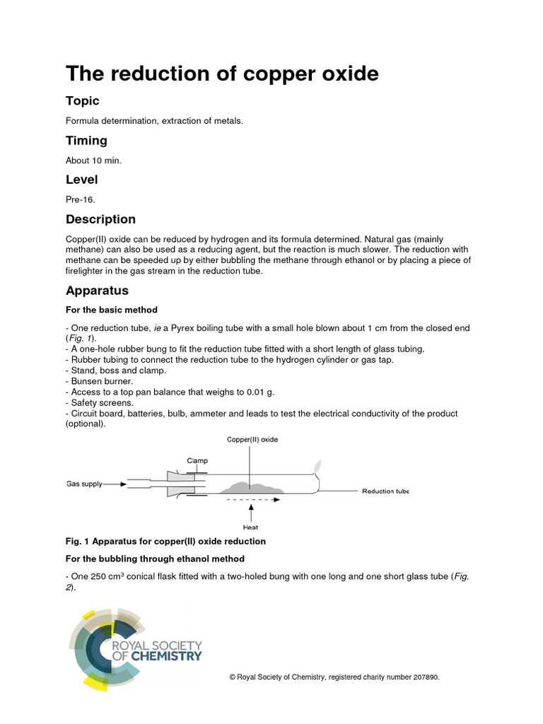 CFN05 Thereductionofcopperoxide | PDF | Redox | Copper