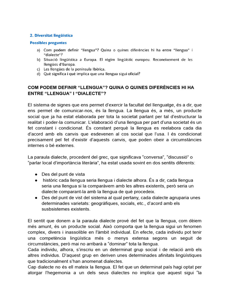 Diversitat Ling - Stica | PDF