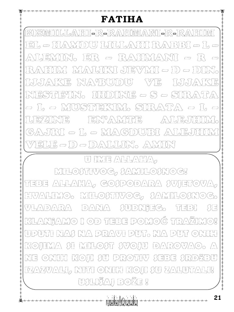 1k1 - Fatiha (Bojanka) | PDF