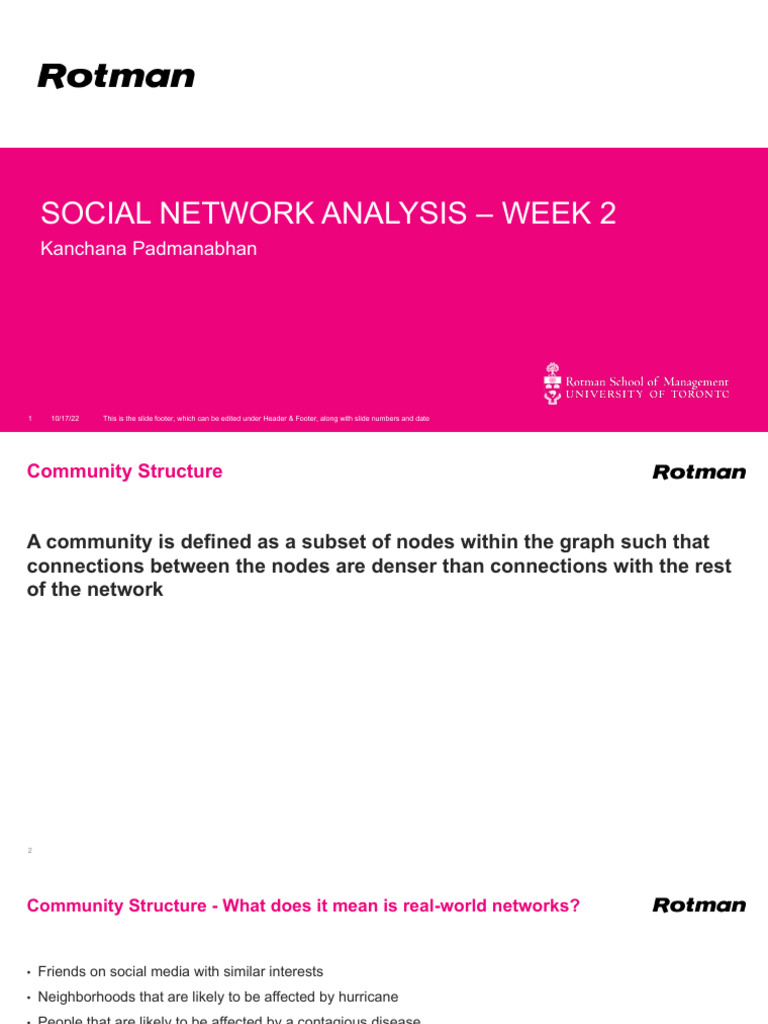 Week 2 - Social Network Analysis | PDF | Networks | Combinatorics Week 2 - Social Network Analysis | PDF | Networks | Combinatorics