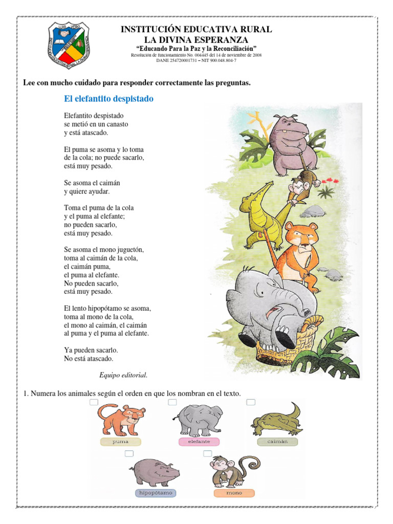 Taller De Comprension Lectora Grado 3 Pdf