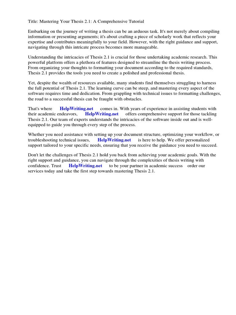 Thesis 2.1 Tutorial | PDF | Thesis