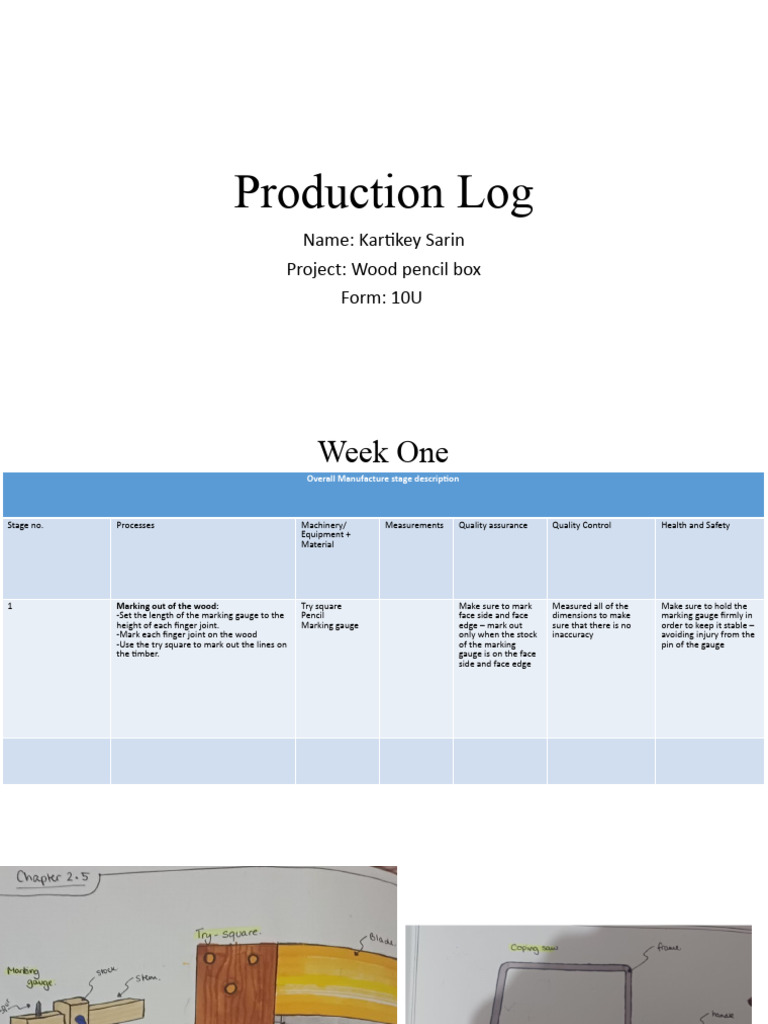 Production Log - Year 10 Skills Projects | PDF | Lumber | Adhesive