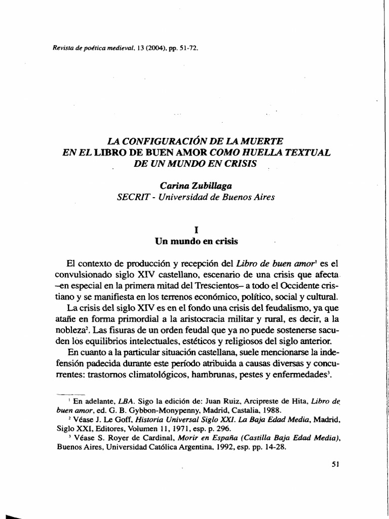 La Configuración de La Muerte en El Libro de Buen Amor Huella Textual ... La Configuración de La Muerte en El Libro de Buen Amor Huella Textual ...