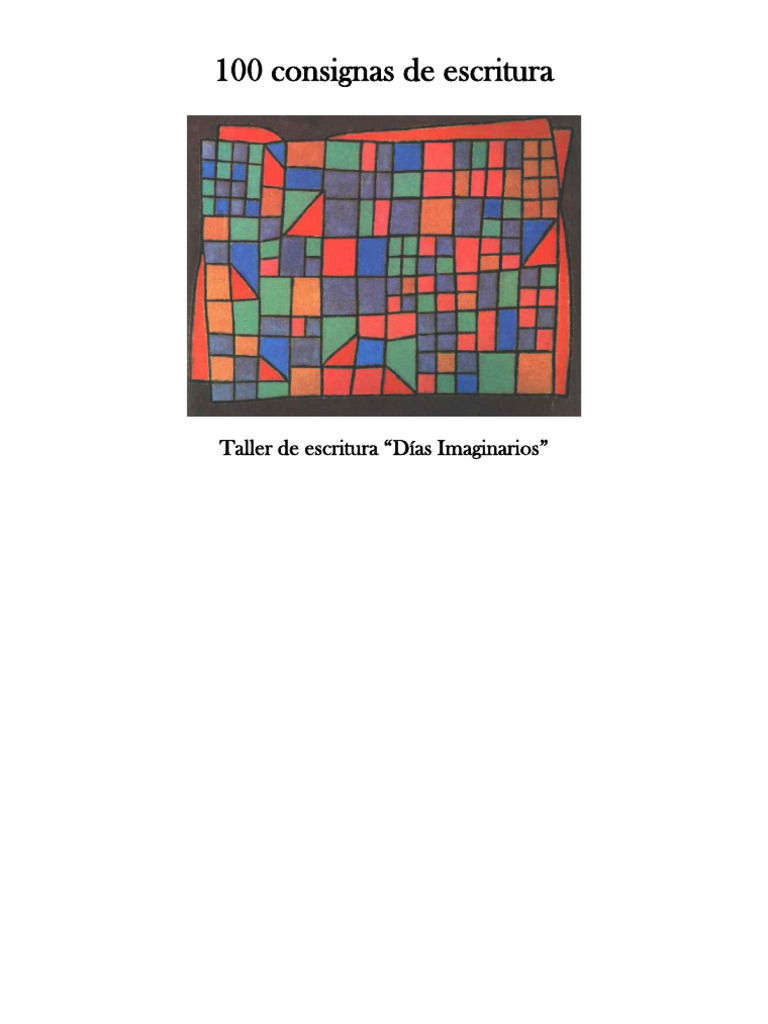 100 Consignas de Escritura (Libro) | PDF