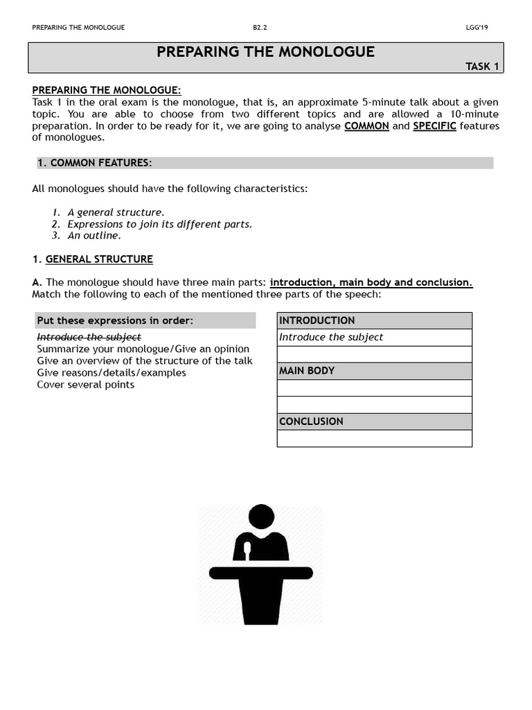 Monologue Preparation Guide for Exams | PDF