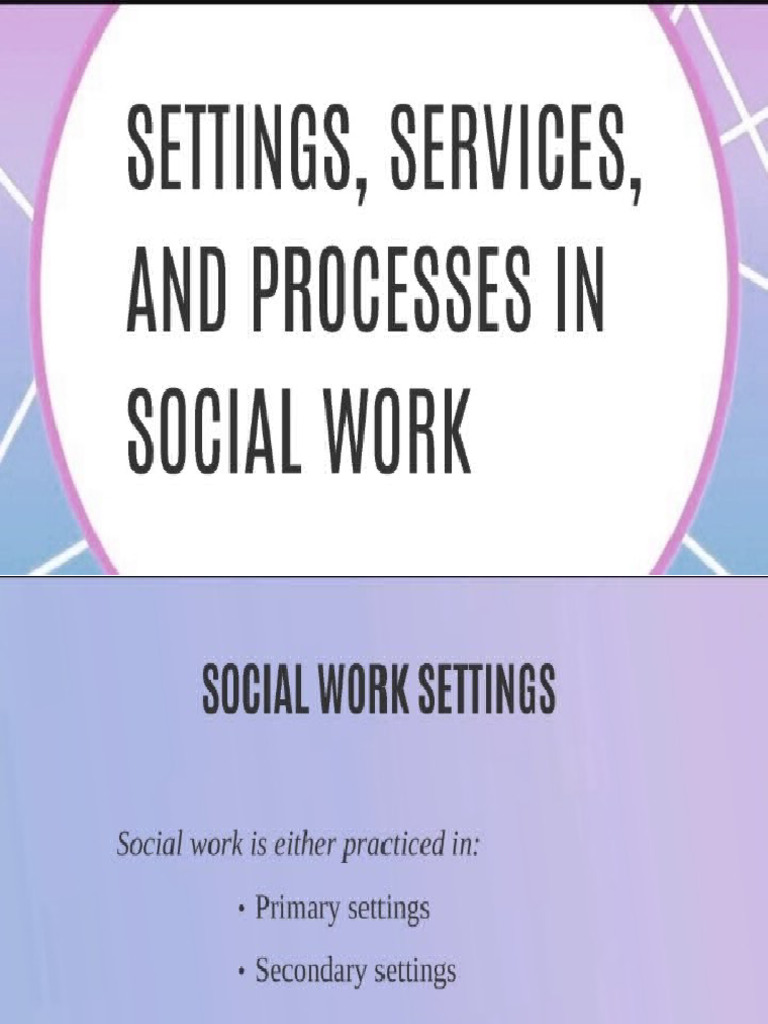 Settings, Services and Processes in Social Work | PDF