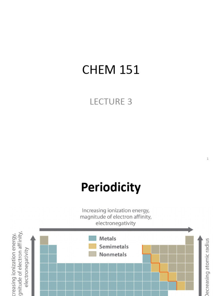 Chem 151 Lecture 3 | PDF