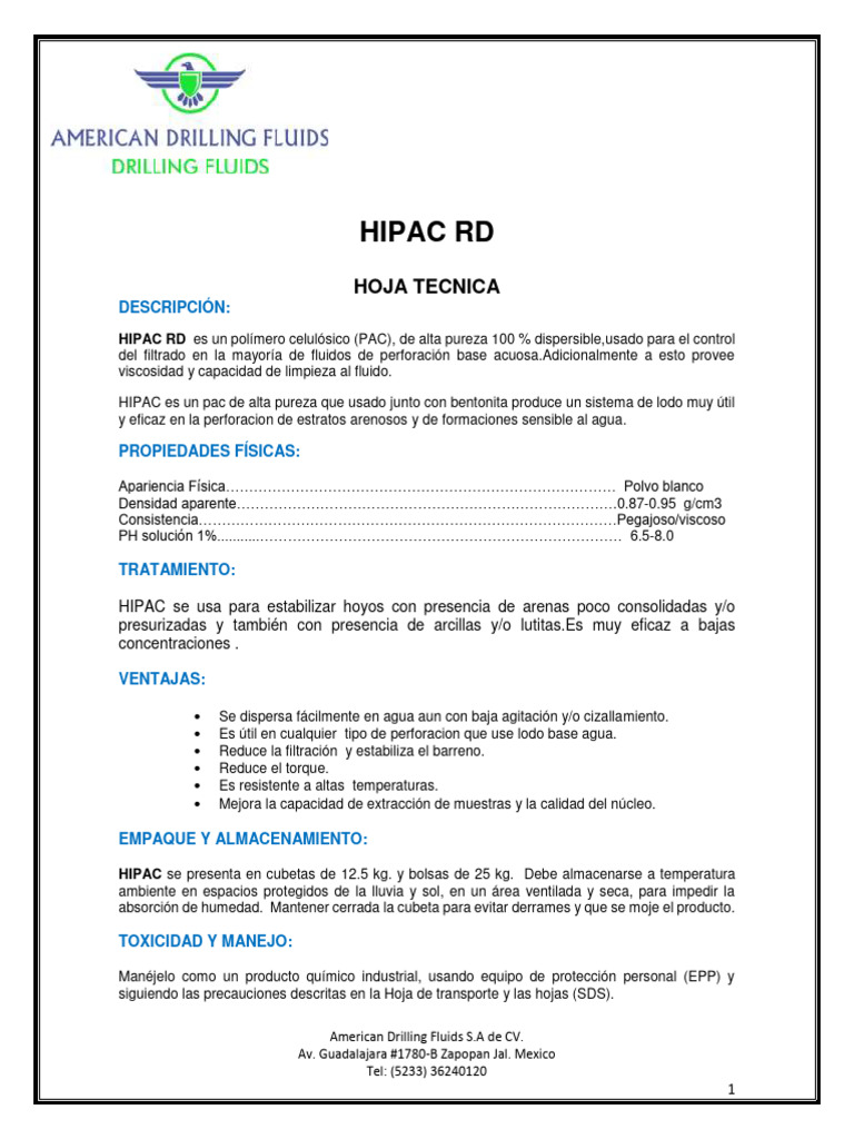HIPAC RD SGA Fecha | PDF | Agua | Química