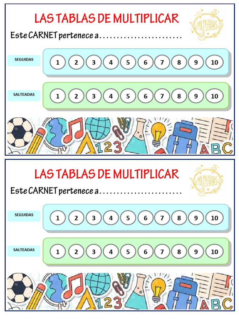 Carnet-tablas-de-multiplicar | PDF