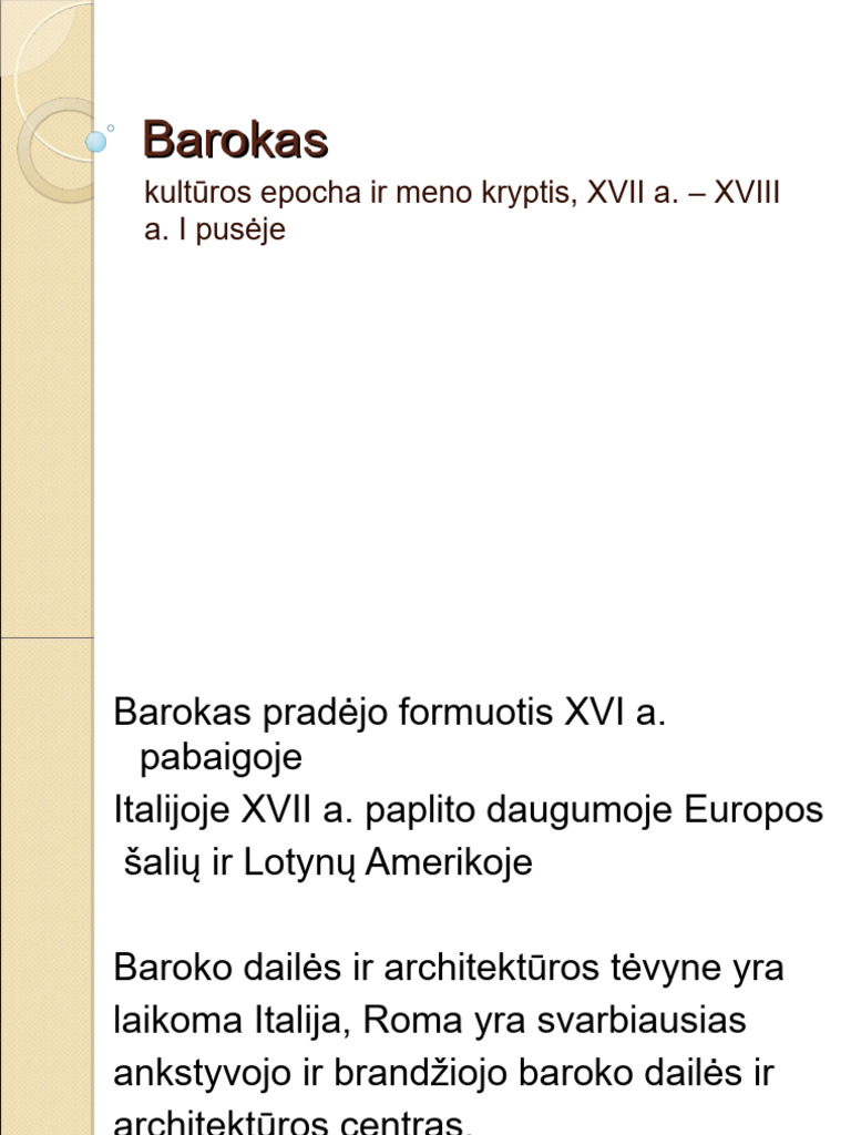 Barokas 8 | PDF
