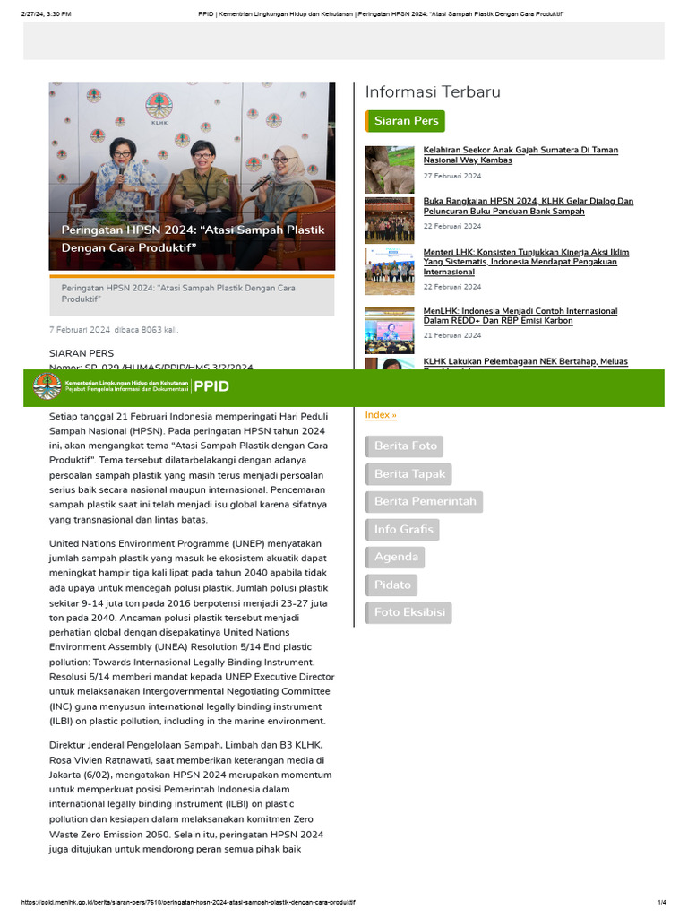 PPID - Kementrian Lingkungan Hidup Dan Kehutanan - Peringatan HPSN 2024 ... PPID - Kementrian Lingkungan Hidup Dan Kehutanan - Peringatan HPSN 2024 ...
